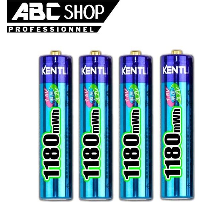 4 PILE ACCUS BATTERIE 1.5V AAA LITHIUM ION LI-ION LIION 1180mWh KENTLI ...