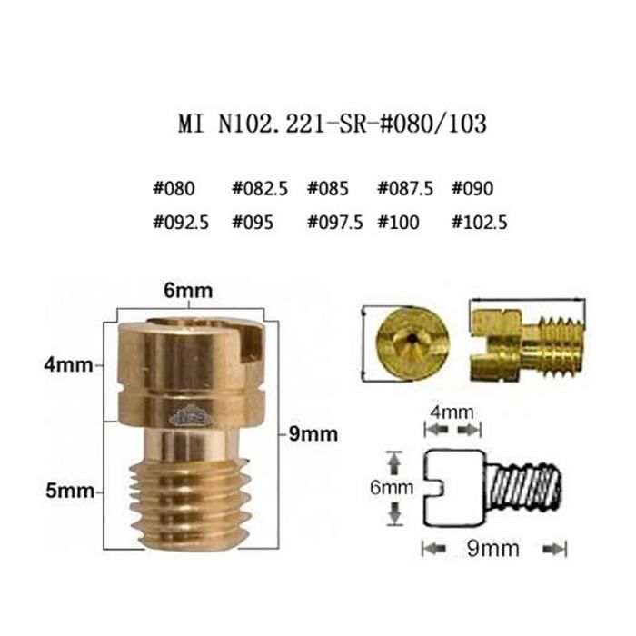 10 Jets principaux pour carburateur Mikuni N102.221, petits, ronds, #80 153 -A-03 - Cdiscount Auto