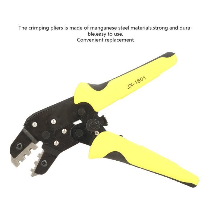 Cikonielf Pince à sertir Ensemble de pinces à sertir à cliquet 4 en 1 JX-1601 Kit d'outils de ...