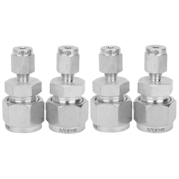 EJ.life adaptateur pour tube de compression en acier inoxydable 4 pièces adaptateur de tube ...
