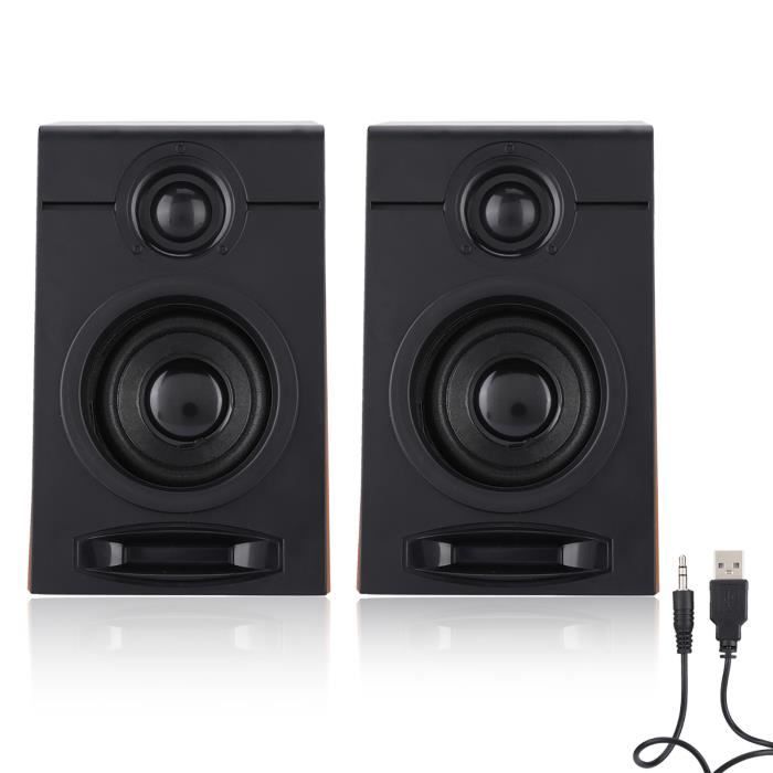 Subwoofer PC HiFi 5V/1A sans perte 3W, haut-parleurs d'ordinateur 100HZ ...