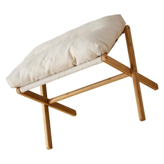Repose-Pieds - GOTOTOP - Tabouret Pliable - Beige - Design Contemporain ...