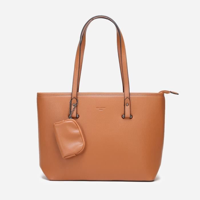 Sac cabas marron avec petite pochette TU Marron - Cdiscount Bagagerie ...
