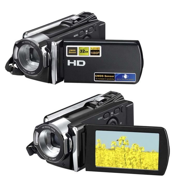 Caméscope numérique HD LCD 1080P 16MP 16x Zoom DV Vision Nuit 2.7" TFT ...