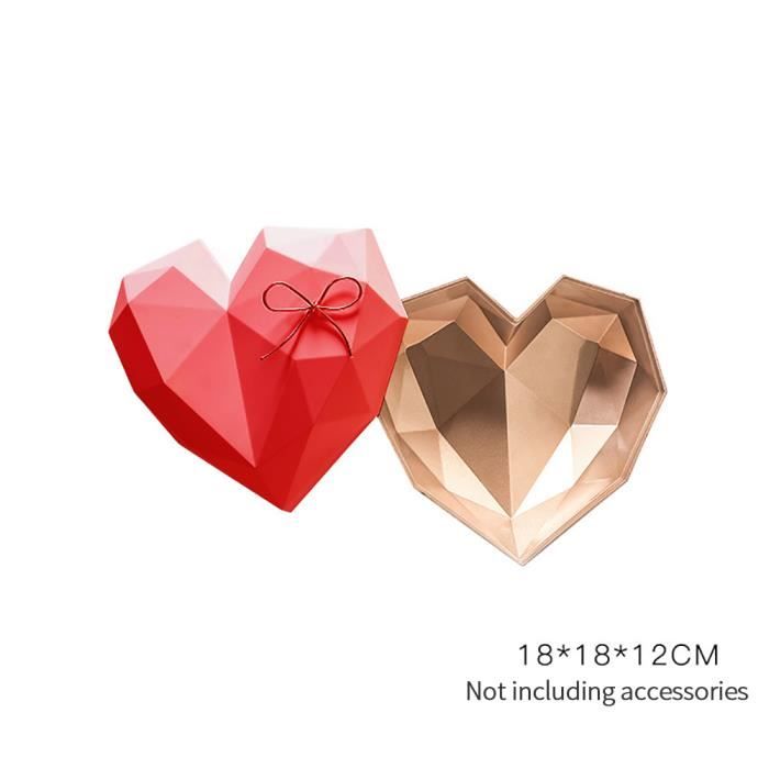 Ig Style-coffret à fleurs en forme de cœur et diamant, coffret à fleurs ...