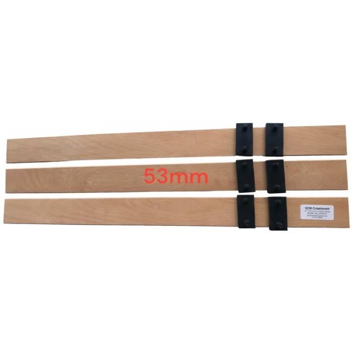Lattes de lit - SCM Créations - Lot de 3 - 51 cm - 7 plis - Bois massif ...