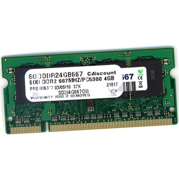 Mémoire sodimm DDR2 4 Go 667MHz - Achat / Vente mémoire ram Mémoire ...