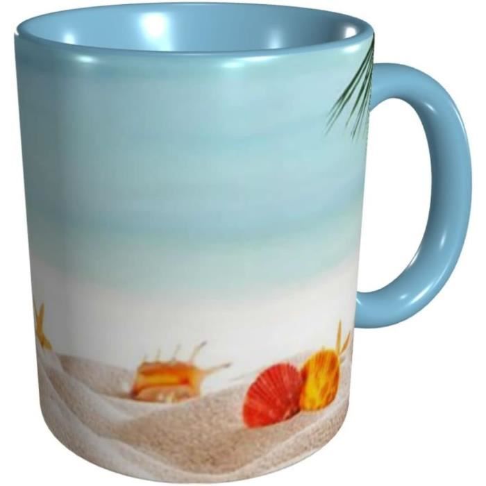 Mug Plage Et Étoile De Mer, Tasse Colorée À Paroi Intérieure, Tasses À ...