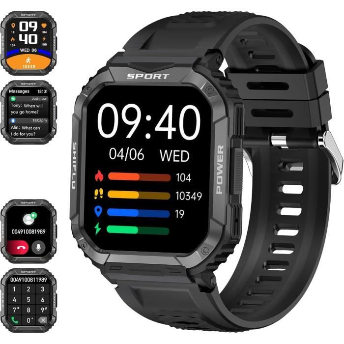 Montre Connectée Homme Militaire Avec Appel Bluetooth, Montre ...