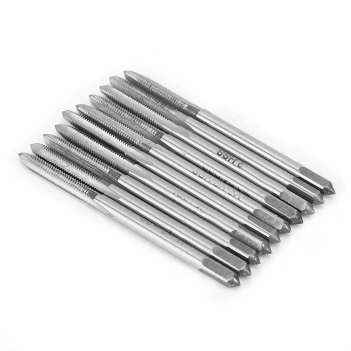 YOSOO Taraud fileté 10 pièces machine à filetage métrique taraud HSS outil de taraudage à ...