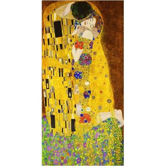 Célèbre Art Gustav Klimt Bisous Classique Peinture À L'Huile Art Affiche Imprime Des Peintures ...