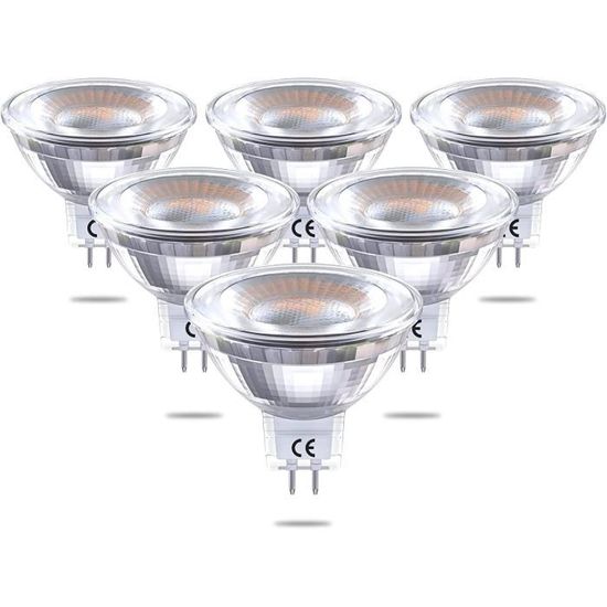 Ampoules LED MR16 GU5.3 12V, 3W Ampoules LED Spot, GU5.3 Base à deux broches Blanc chaud 3000K ...
