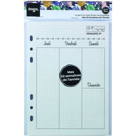 AEGER Recharge Pages Bullet Journal Mes 52 semaines de l'année59 ...