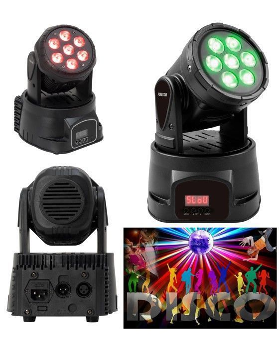 Mini lyre LED RGBW 7 x 10 W, LED RVBB DMX et maître/esclave LYRE ...