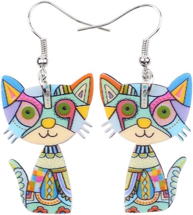 Acrylique Chaton Boucles D’Oreilles Chat Pendantes Anime Bijoux De Chat ...