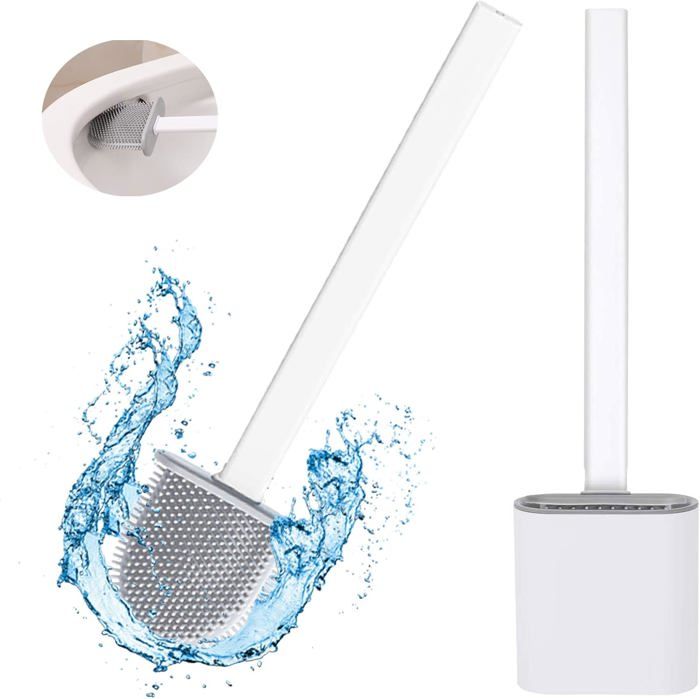 Brosse WC en Silicone, Brosse WC de Salle de Bain avec Support à séchage Rapide, Peut être ...