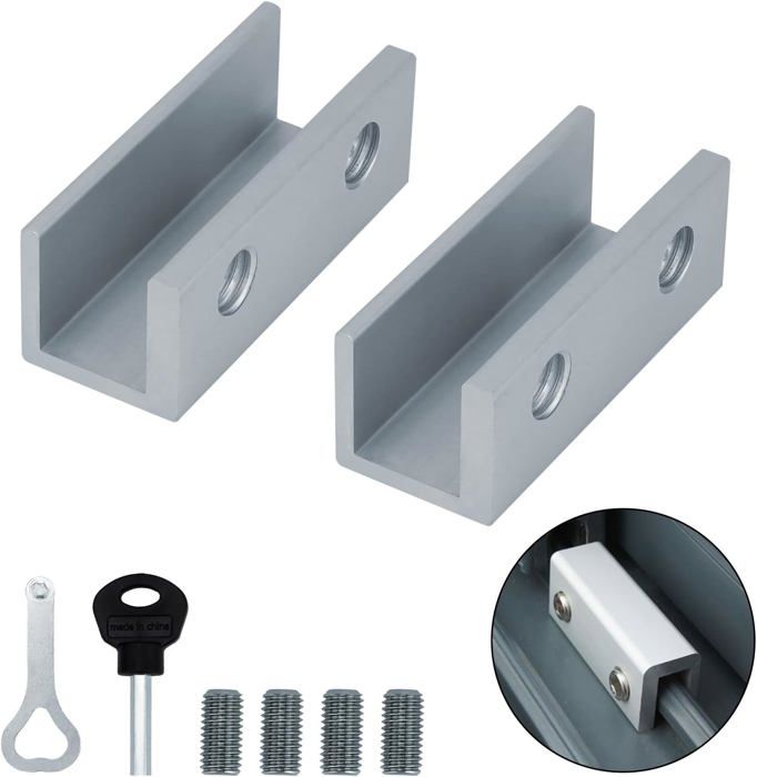 Bloque Fenetre Coulissante,2Pcs Verrou Baie Coulissante avec Clé, Bloque Porte Coulissante, Bloc ...