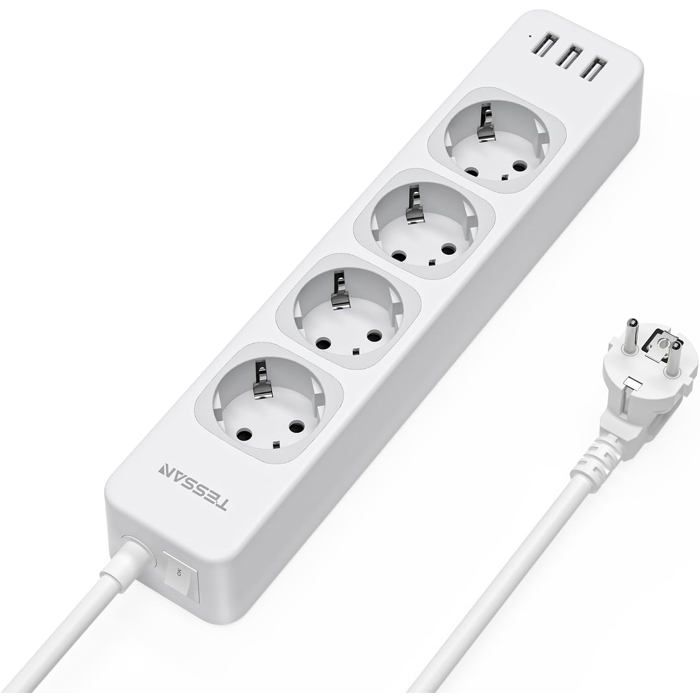TRAHOO-Multiprise USB Secteur avec 4 Sortie AC et 3 Ports USB, Prise ...