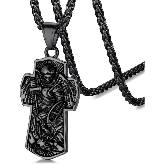 Médaille Archange Michael Collier Saint Michel Pendentif St Michel Ange ...