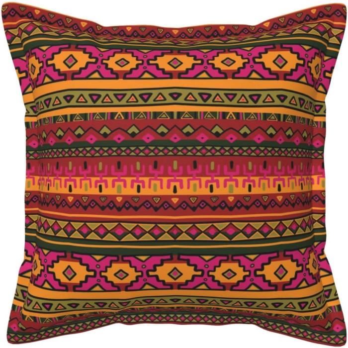 Coussin De Luxe Style Art Folklorique Mexicain Bohème Avec Insert De ...