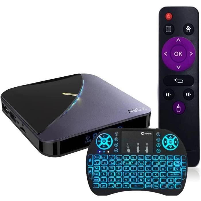 Android TV Box 11.0, 4 Go De RAM-64 Go De ROM 3D Haute Résolution TV ...