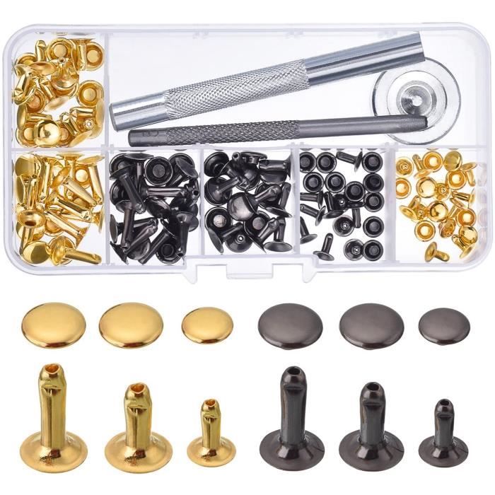 Bouton Pression Rivet Tubulaire Métal avec Kit de Fixation pour les ...