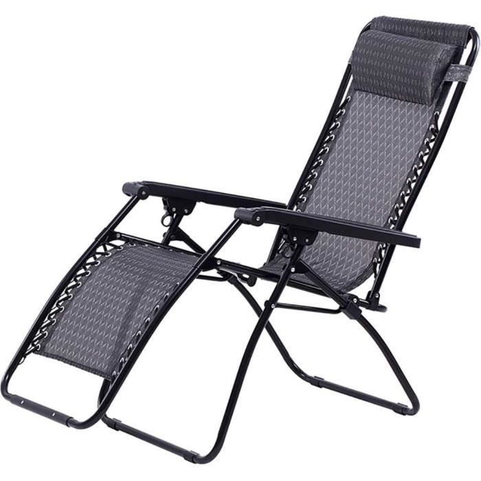 TRANSAT W Transat Inclinable Chaise Longue De Jardin Pliante Camping De ...