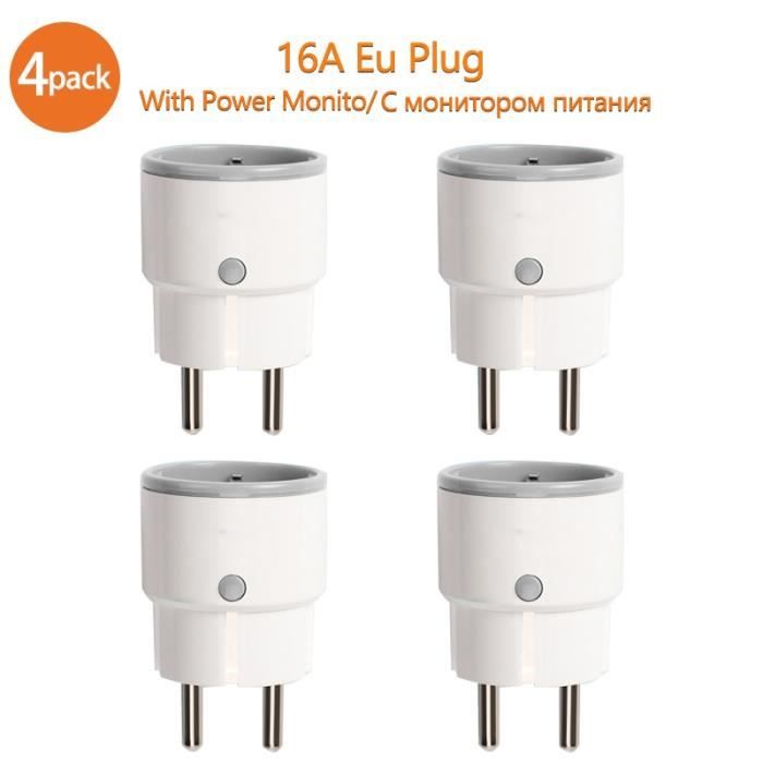 Prise électrique,Prise intelligente 16A-10A, certifiée Compatible avec Alexa , Google Home, WiFi ...