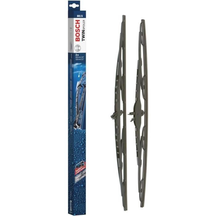 Bosch Balais D'Essuie–Glace Plats Conventionnel Twin Spoiler 801S, Longueur: 600Mm-530Mm – 1 ...