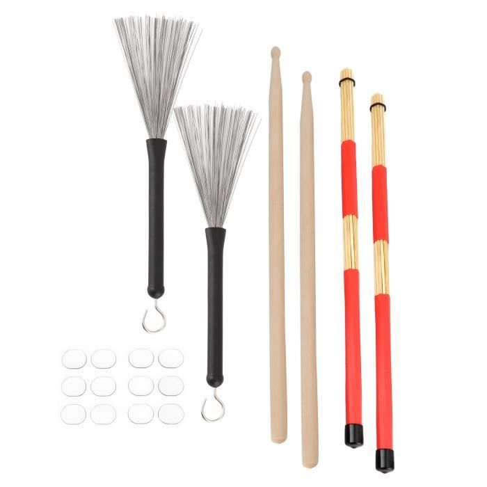 Cuque rampe de tambour Kit de baguettes Rute Brush Damper Drum Set ...