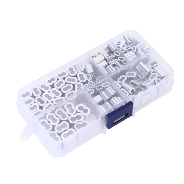 180pcs Kit de manchons de boucle de sertissage 6-Taille en aluminium à ... 180pcs Kit de manchons de boucle de sertissage 6-Taille en aluminium à ...