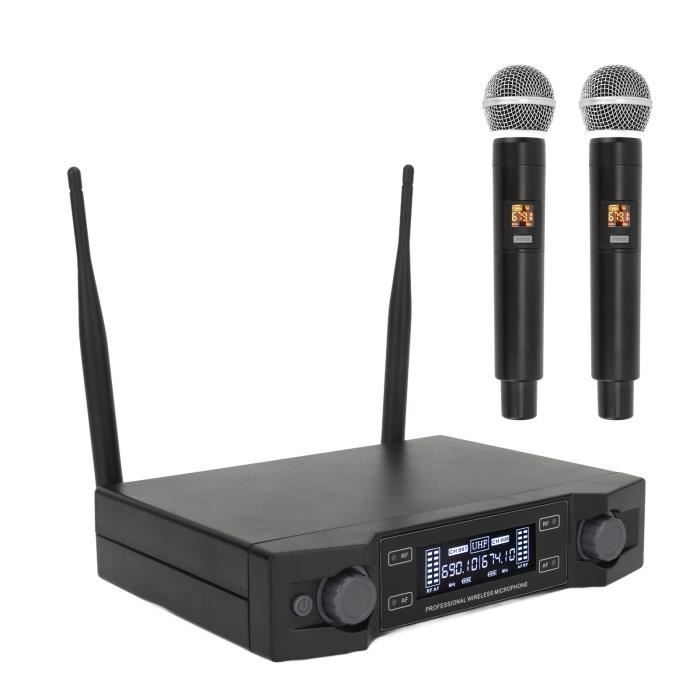 KOA 2 x microphones sans fil UHF, micros sans fil, idéal pour karaoké, conférence et ...