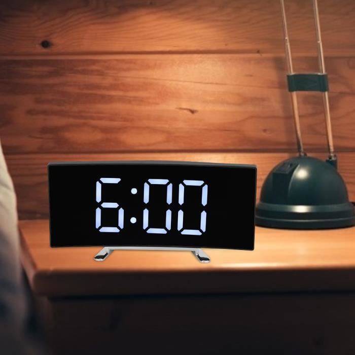 Fdit Réveil LED Réveil électronique moderne domestique LED horloge ...