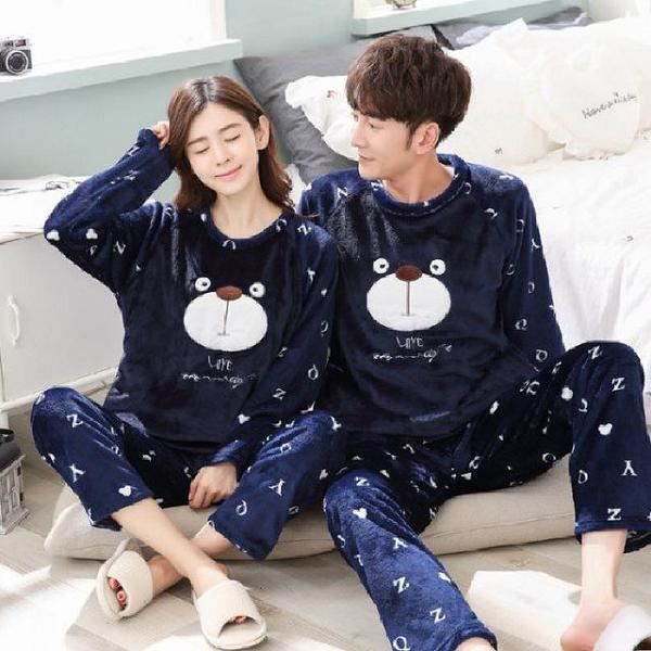 Pyjamas en flanelle femme,ZITY bande dessinée amoureux Pyjamas femmes ...