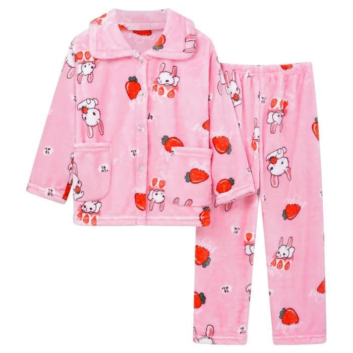 DPois Ensemble Pyjama en Flanelle Enfant Petit Motif Mignon Automne ...