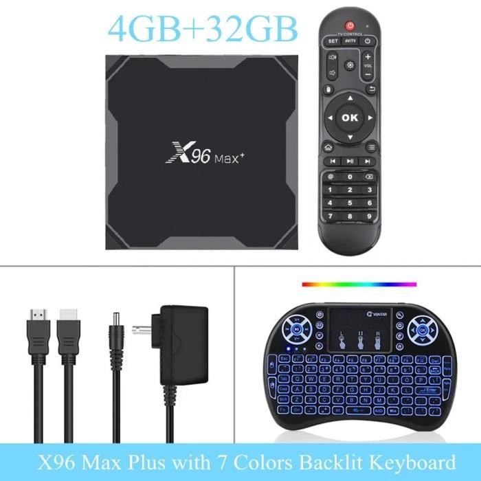 Boîtier Smart TV X96 Max Plus,Android 1000,Amlogic S905x3,8K,4 Go RAM ...