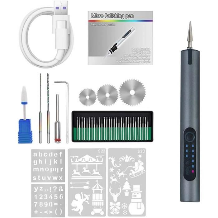Kit Stylo Gravure Électrique, Outil Gravure Sans Fil, Mini Graveur ...