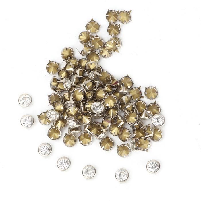 100pcs uchon En Tissu Cristal Incrusté Rivets Rapides Spots Goujons ...