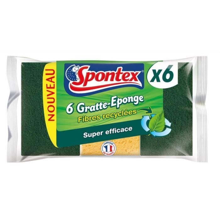 SPONTEX - 6 Gratte Éponge Fibres Recyclées - Lot De 3 - Cdiscount Au ...