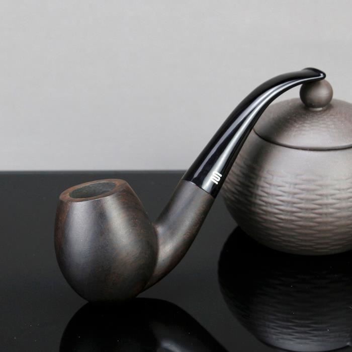 CENDRIER,MX-021--Pipe à fumée en bois'ébène avec filtre de 9mm, qualité ...