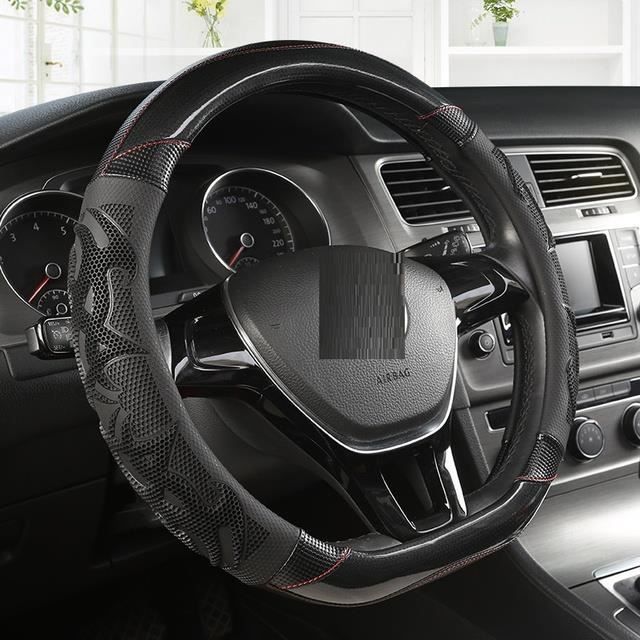 COUVRE-VOLANT,A BLACK D SHAPE--Housse de volant en cuir Fiber de carbone, pour Nissan Qashqai ...