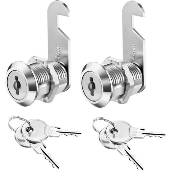 2 Ensembles Serrure de Casier, 30 mm Serrure de Meubles,Serrure de Placard avec Clés,Serrure de ...