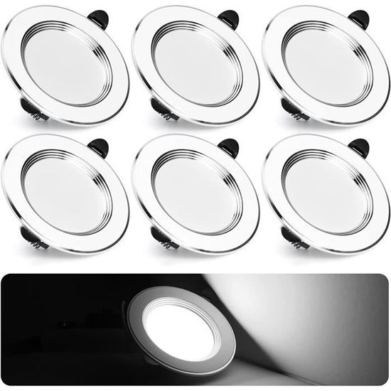 Spot LED Encastrable Extra Plat 7W 700Lm Encastré Lampe Plafonnier Blanc Froid 6000K Spot Salle ...