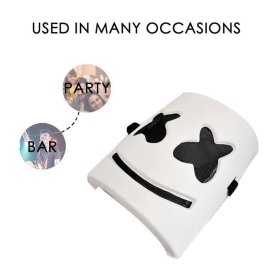 MarshMello Mask Casque intégral Halloween Cosplay Mask blanc ...