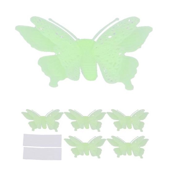 Duokon Stickers lumineux Autocollant Papillon Fluorescent Double Couche ...