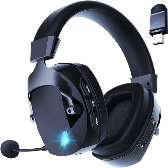 Casque Gaming - KENUOS - Sans Fil - Microphone Amovible - Bluetooth/USB ...