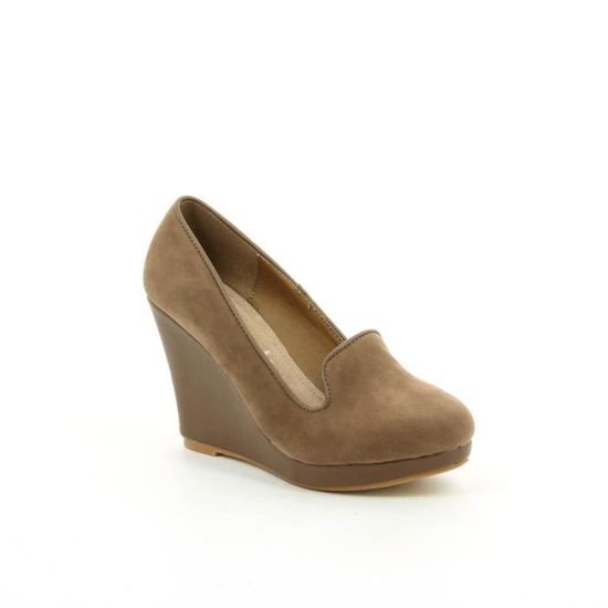 Chaussure femme Escarpin compens… Kaki - Achat / Vente Chaussure femme ...