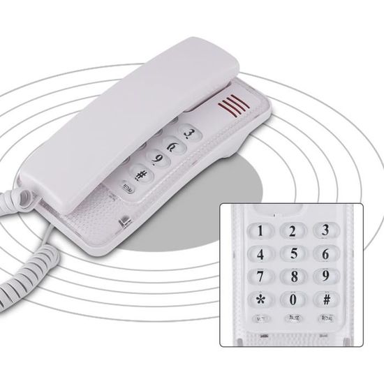 Téléphone Filaire, Poste Téléphonique Fixe Mural Sans Identification De ...