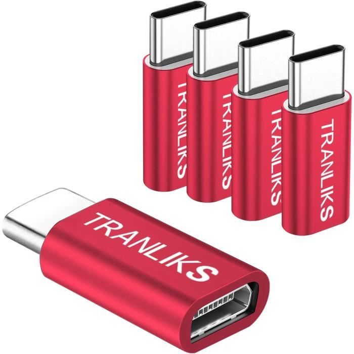 Adaptateur Micro USB vers USB C, 5 Pack Micro USB Female vers Type C ...