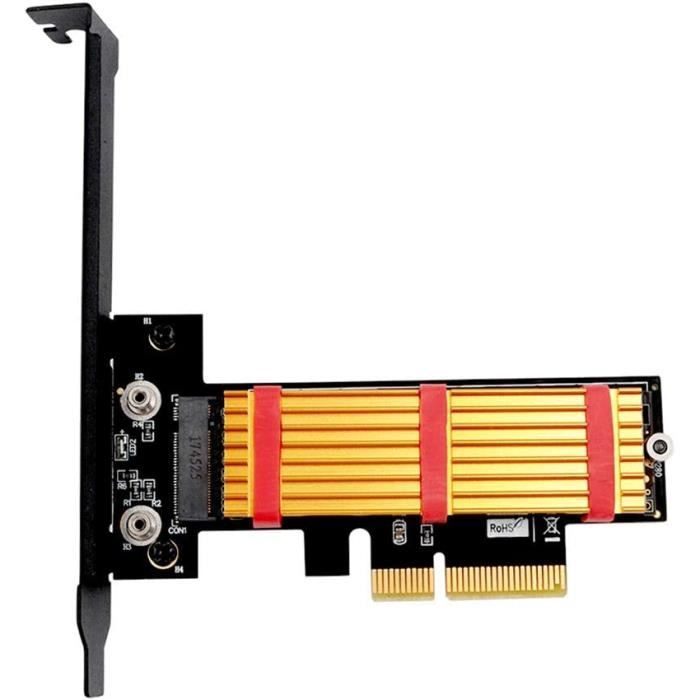 Adaptateur M.2 PCIe M Key M.2 NVMe SSD vers PCIe 3.0 x4 Carte d'extension de contrôleur hôte ...